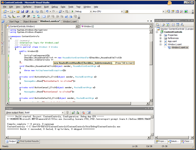 在VS2008的WPF工程中添加事件的方法_wpf窗体写了按钮点击事件名称如何快速生成事件-CSDN博客
